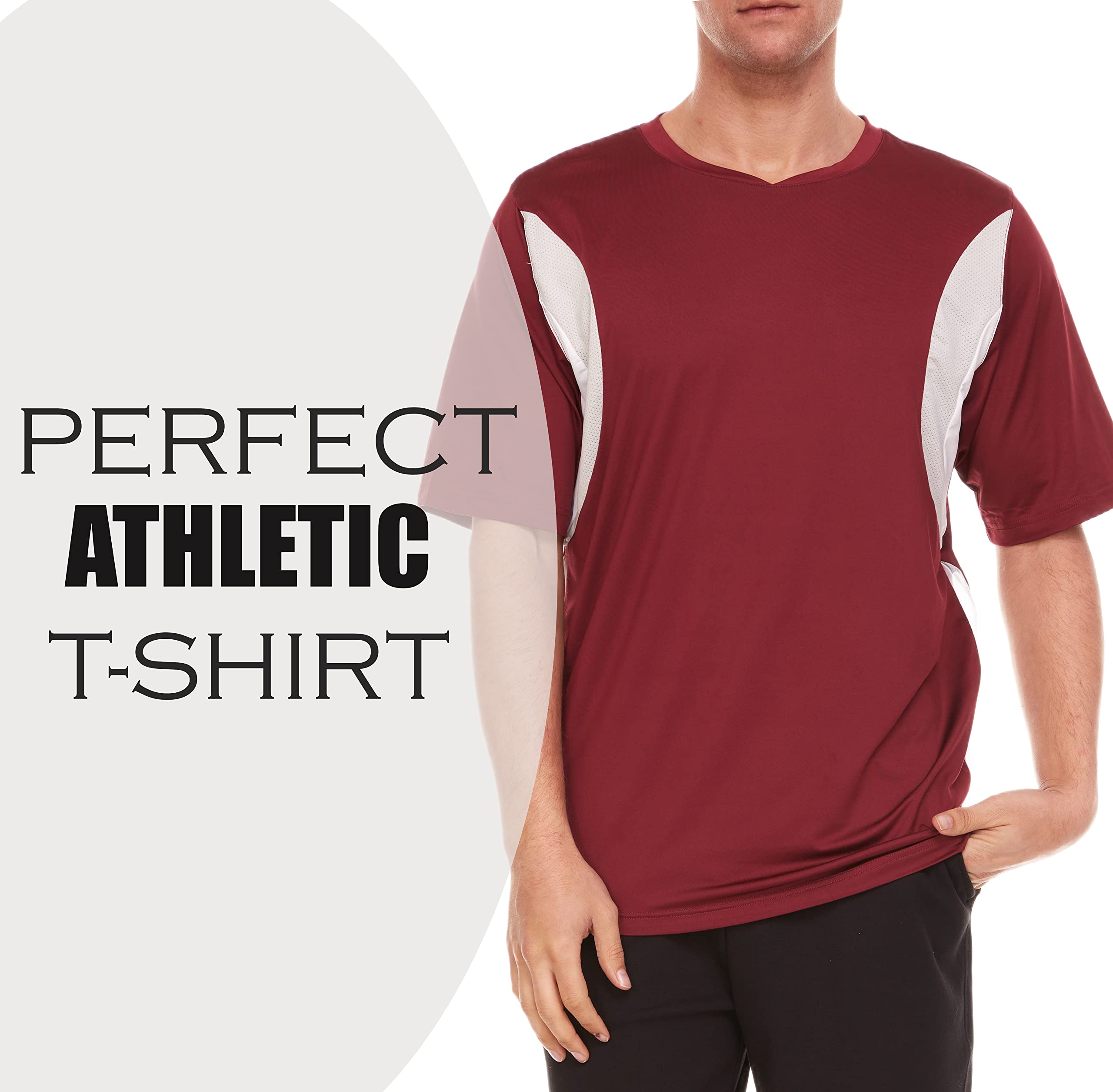 Workout Shirts for Men, Moisture Wicking Quick Dry Active Athletic Men's Gym Performance Loose fit T Shirts Dark Navy/Black