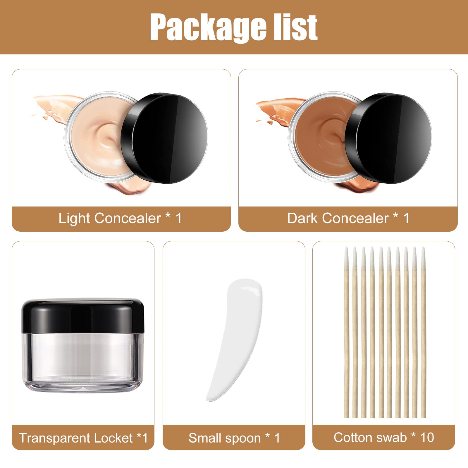 Tattoo Cover Up, 2 Colors Makeup Waterproof, Invisible Skin Concealer Set, Long Lasting Suitable for and Scars, Dark Spots, Vitiligo, 0.07 kilograms