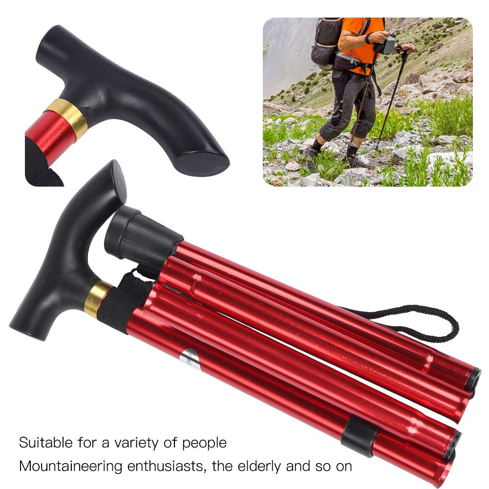 Outdoor Foldable Walking Stick Folding Walking Stick Anti‑Slip Hiking Stick for Men Women for Elderly Walking[Trekking Poles]