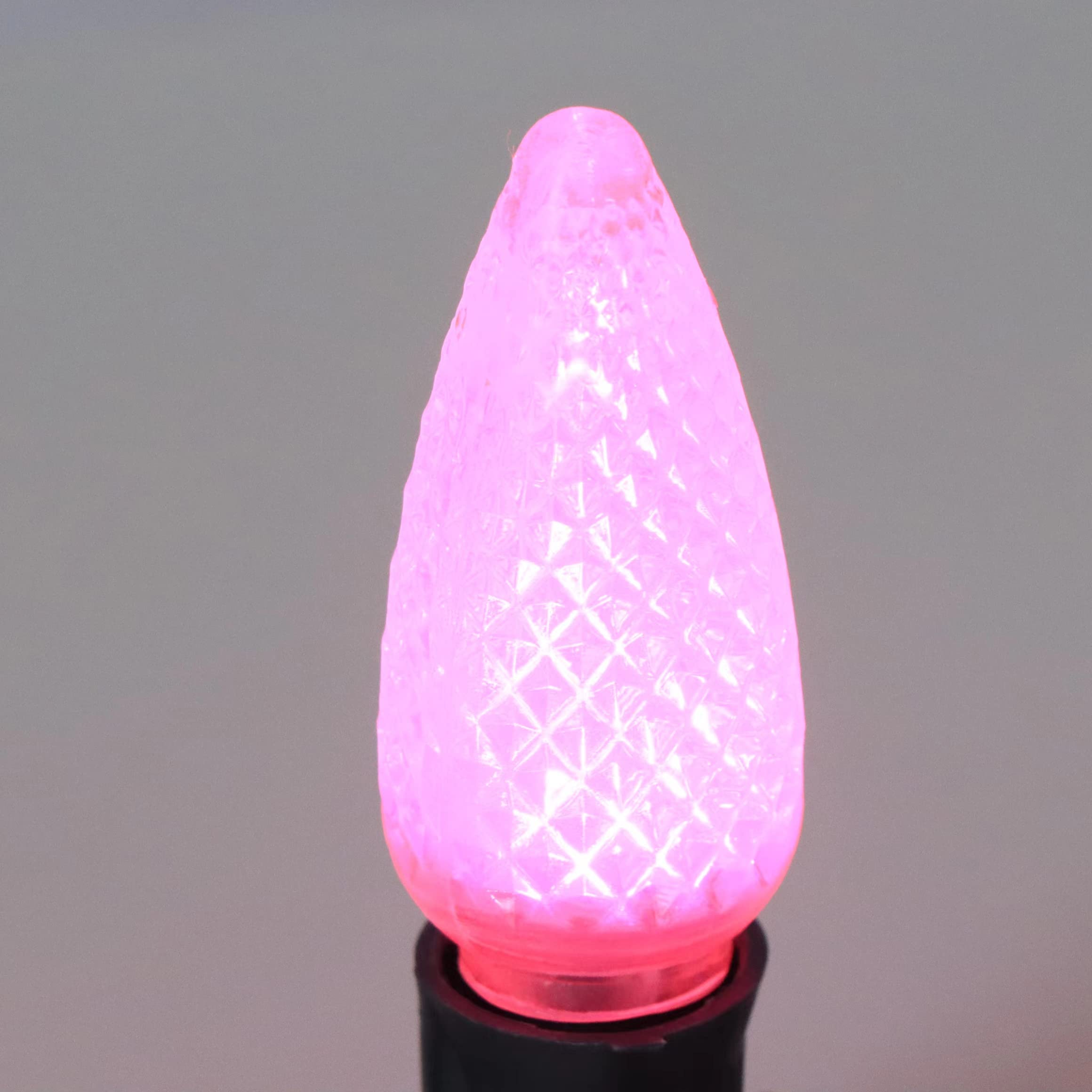 QNIAIE (25) C9 Led Replacement Strawberry Lights Bulbs,Commercial Grade,E17 Candelabra Base,for Outdoor String Lights,Full Waterproof and Break Resistant (Pink)