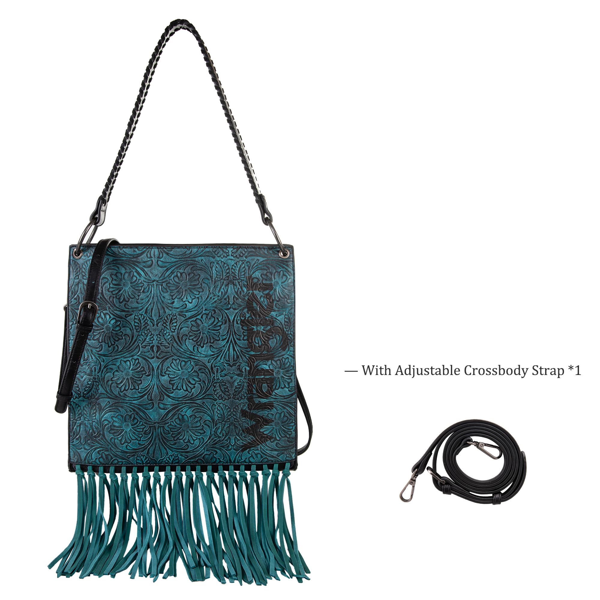 Wrangler Western Shoulder Bag Tooling Purses for Women with Crossbody Strap B2B-WG45G-918-TQ