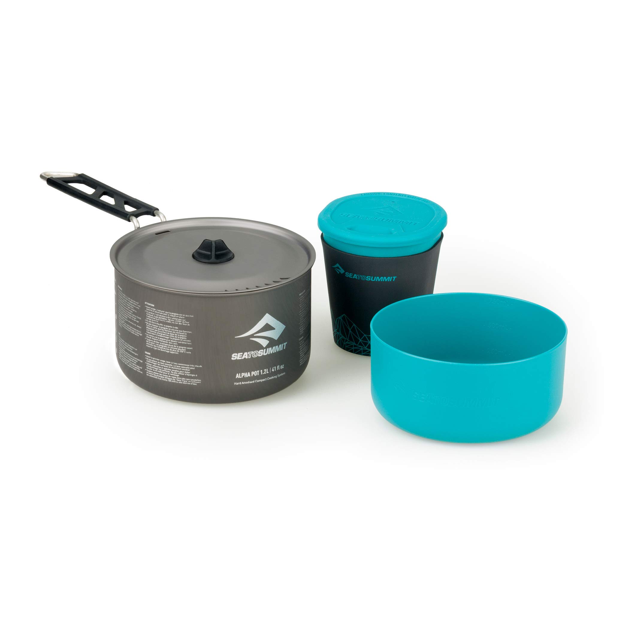 Sea to Summit Alpha Lightweight Aluminum Nesting Camping Cookware Set, 2.2 (6-Piece)