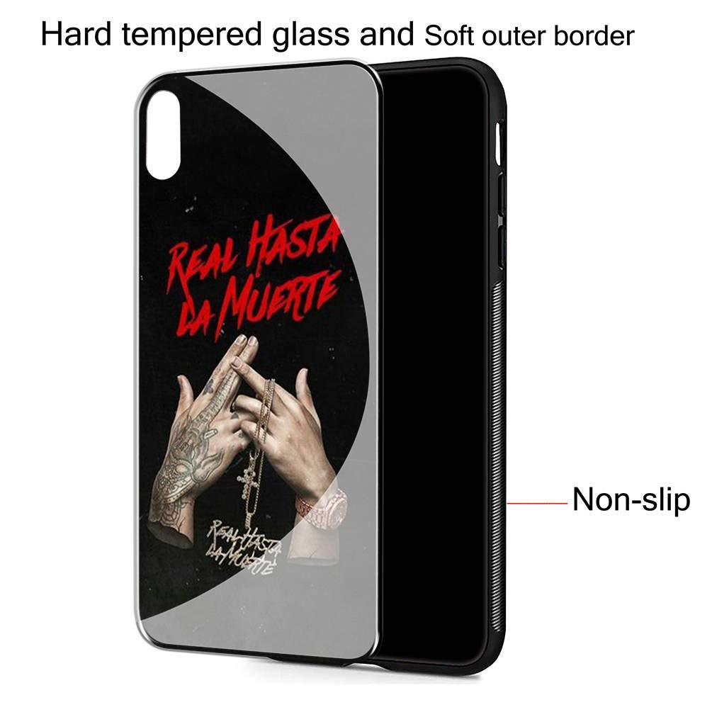 Phone Case for Samsung Galaxy A40 Cover,Tempered Glass Back Cover Soft Silicone Anti Scratch Bumper Design LB-7 Anuel AA pop Protective Case