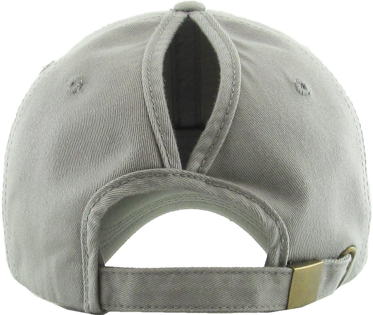 Pony-Classic LGY Classic Plain Ponytail Messy High Bun Headwear Adjustable Cotton Trucker Mesh Glitter Hat Baseball Cap (Adjustable, Light Gray Classic)