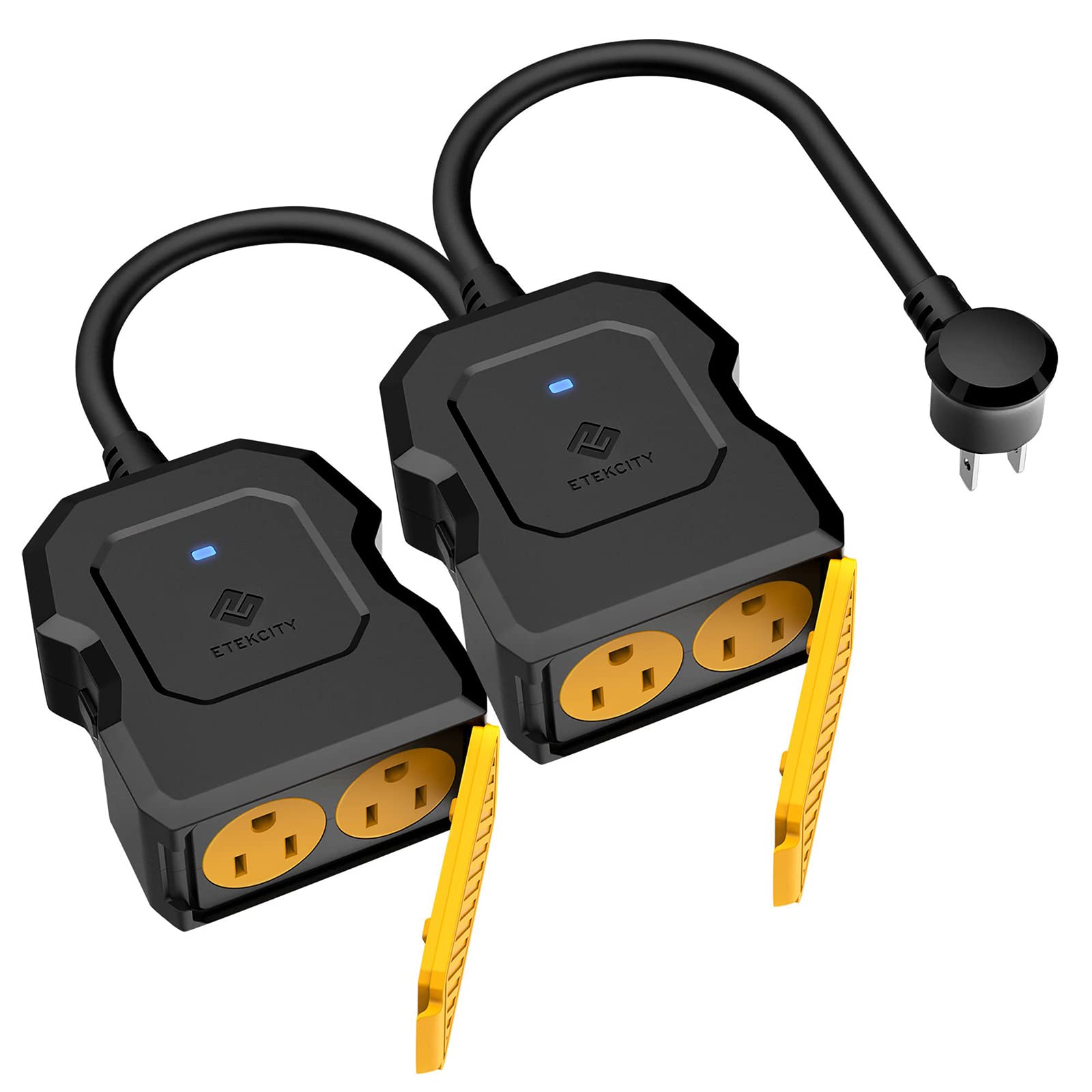 Outdoor Smart Plug 2Pack, Etekcity Outdoor WiFi Outlet with 2 Sockets, Compatible with Alexa & Google Home, Wireless Remote Control, Energy Monitoring & Timer Function, Waterproof, FCC and ETL Listed