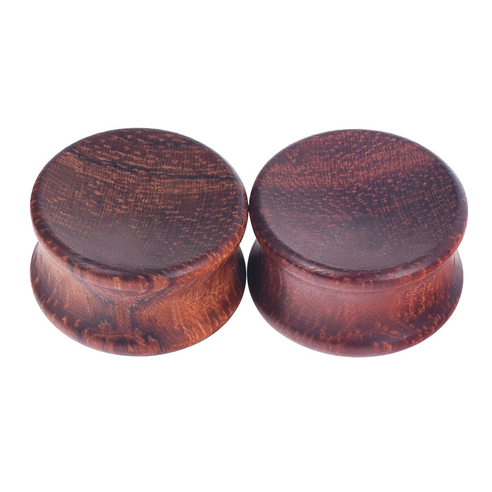 Oyaface 2PC Saddle Plugs Natural Wood Ear Gauges Tunnels Stretcher Set Concavity Wood Style A 26mm