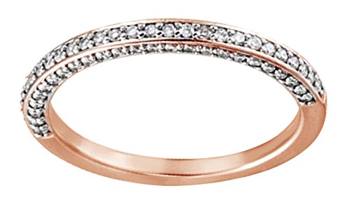 Round Shape White Diamond Engagement Wedding Band Ring 14K Solid Rose Gold (0.75 Cttw),Ring Size-12.5