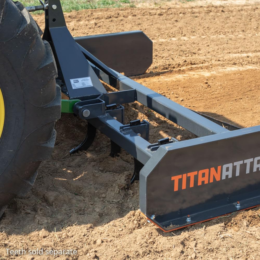 Titan Attachments 8 FT Land Leveler and Grader for 3 Point Tractor Fits Cat 1 and Cat 2