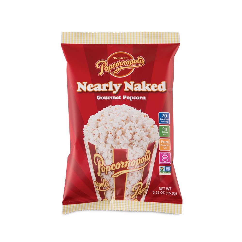 Popcornopolis Gourmet Popcorn Single Serving Variety Pack, 25 Oz Snack Bags, Nearly Naked, Buttered Up & Kettle Corn