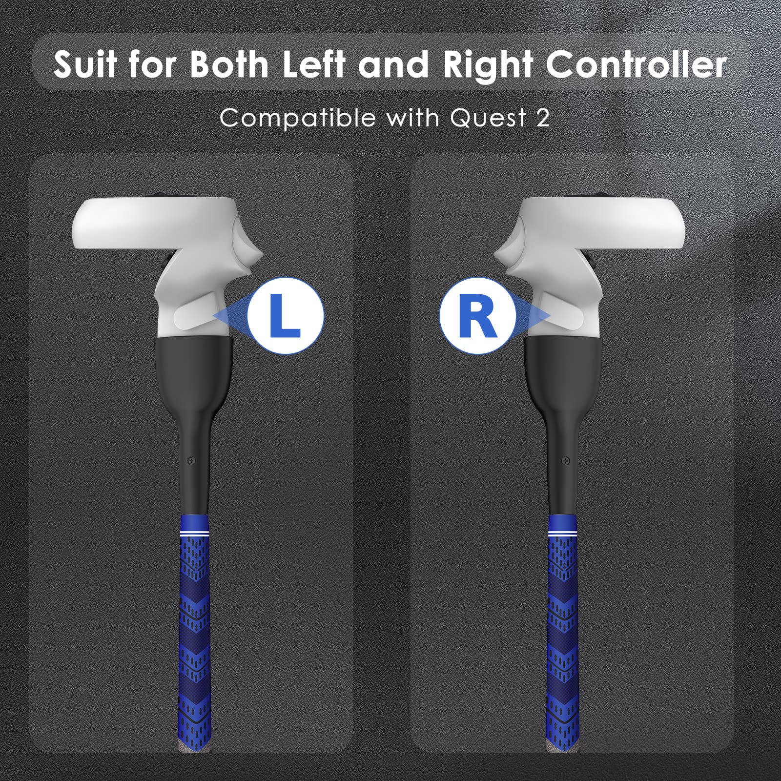 YOGES VR Game Handle Accessories Compatible with Oculus Quest 2 Controller, Enhance Immersive VR Games Experience Compatible with Meta Quest 2 Accessories, VR Golf Club Attachment Grips Adapter