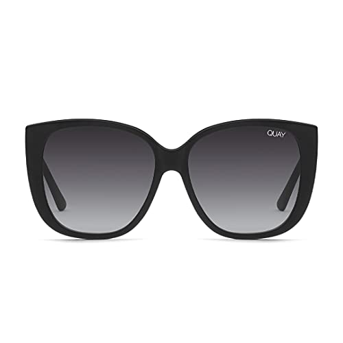 Quay - Womens Sunglasses, Square Lenses with UV Protection, Oversized Sunglasses (Ever After, Matte Black)