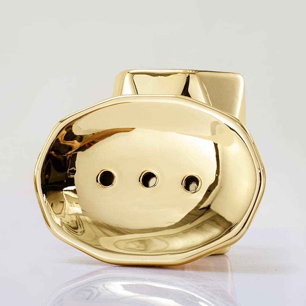 WYZQQ Luxury Gold Ceramic Bathroom Accessory Set, Bathroom Decor Including Soap Dispenser, Toothbrush Holder, Cup, Soap Dish, Tray - Creative Home Gift