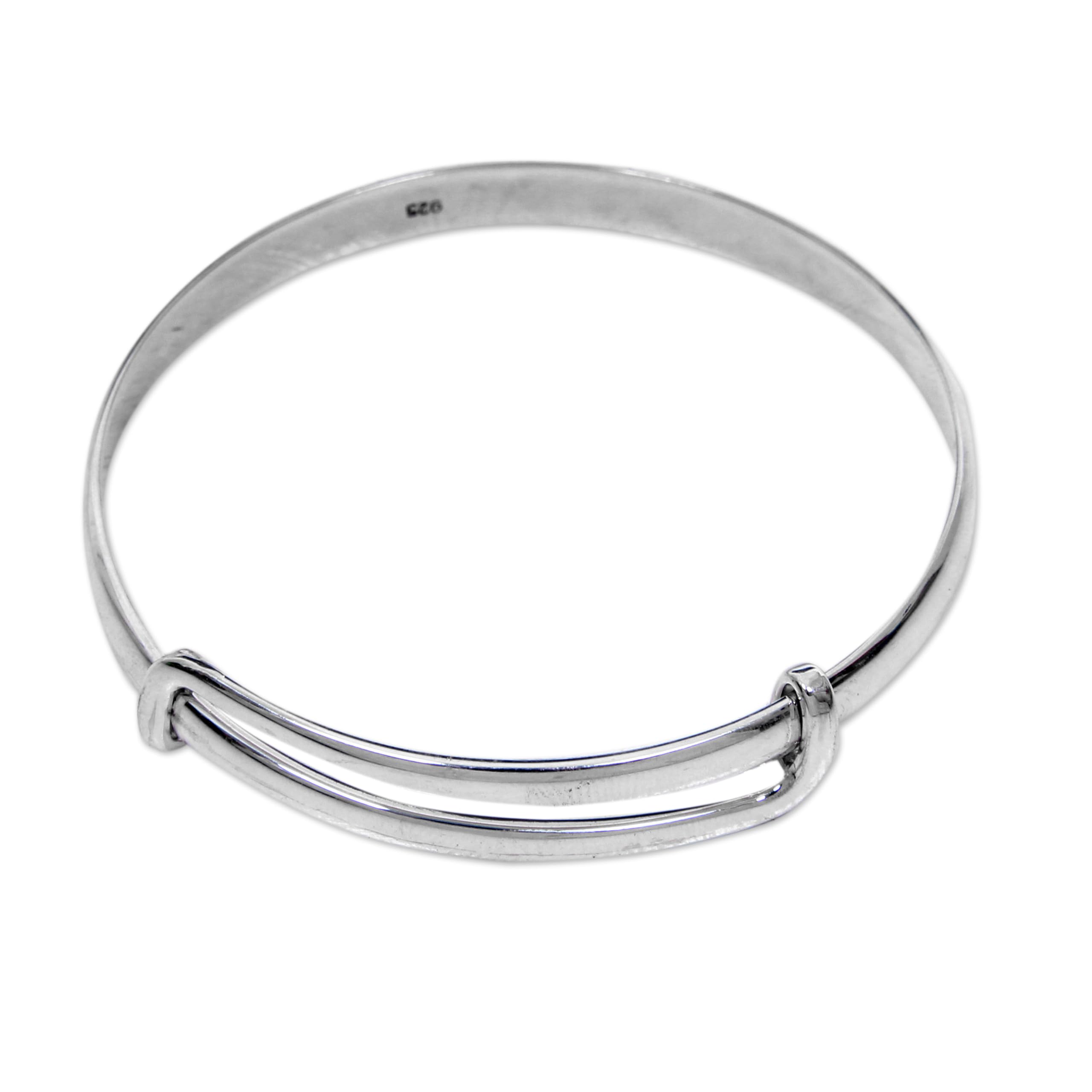 NOVICA Artisan Handcrafted Sterling Silver Bangle Bracelet Balinese Indonesia Modern [7 in Inner Circ. x 0.4 in W] ' Tender Embrace'
