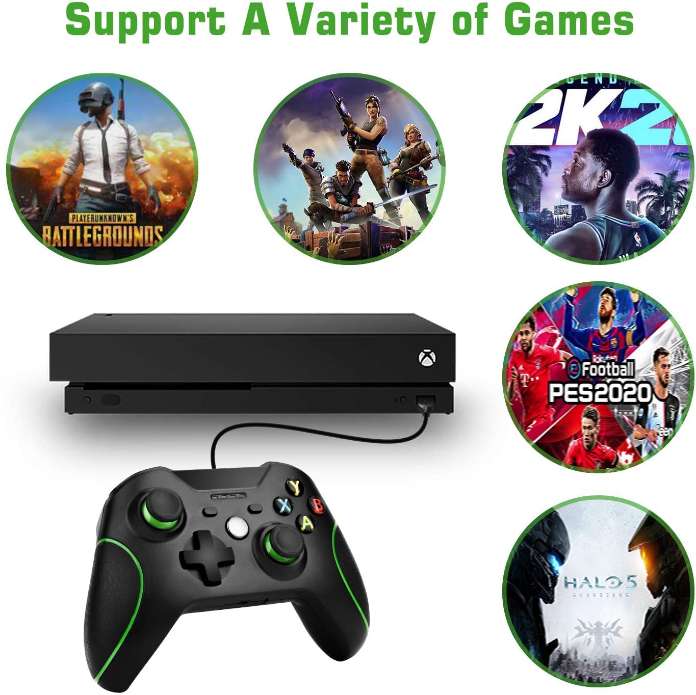 TechKen Wired Controller Replacement for Xbox one, USB Wired Game Controllers Gamepad with Dual Vibration and Headset Jack Compatible with Windows and X One/PC
