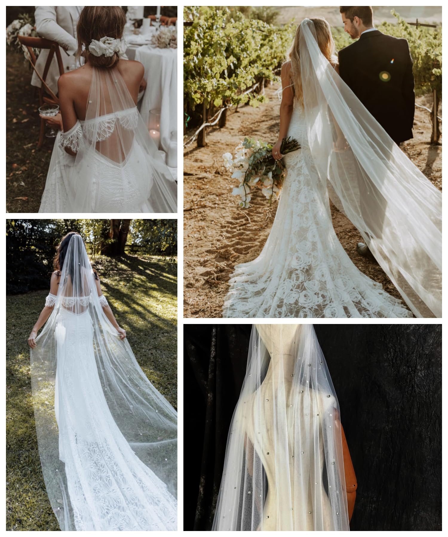 Passat Austrian Rhinestones Bridal Veil Crystals Wedding Veil Beaded Veils For Brides 1T3M Cathedral Ivory Bridal Veils For Wedding Gifts