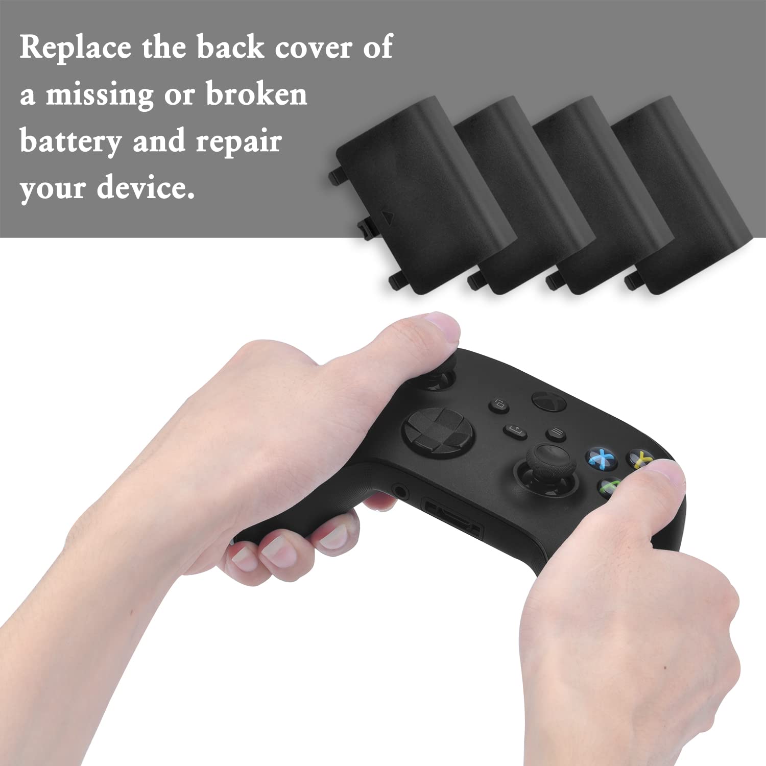 Tectra 4 Pack Battery Cover Door Compatible with Xbox One, Xbox One S, Xbox One X Controller, Battery Back Shell for Xbox One Controllers