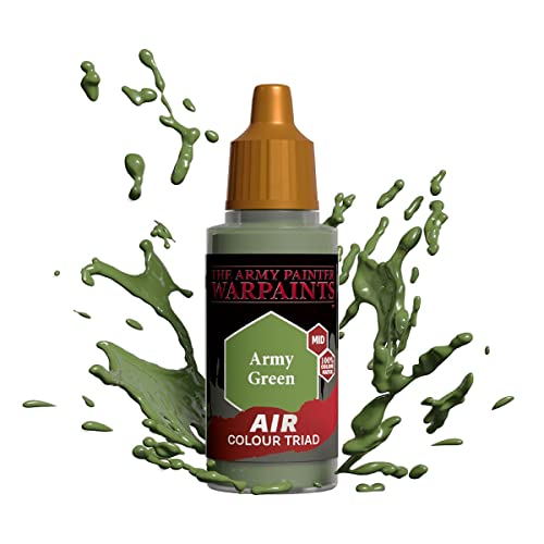 The Army Painter Warpaint Air Army Green - Acrylic Non-Toxic Heavily Pigmented Water Based Paint for Tabletop Roleplaying, Boardgames, and Wargames Miniature Model Painting