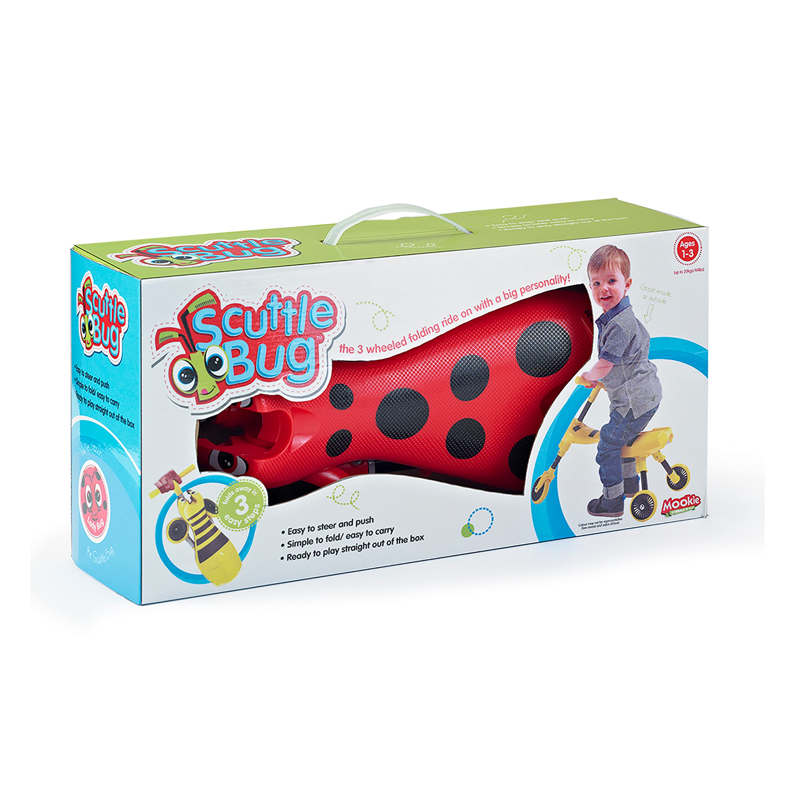 Scuttlebug Ride On - Walking Tricycle with a Foldable Design - Red