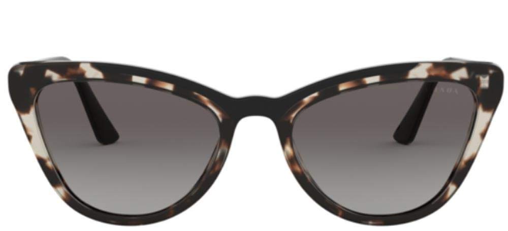 Prada PR 01VS 3980A7 Brown Acetate Cat Eye Sunglasses Grey Gradient Lens