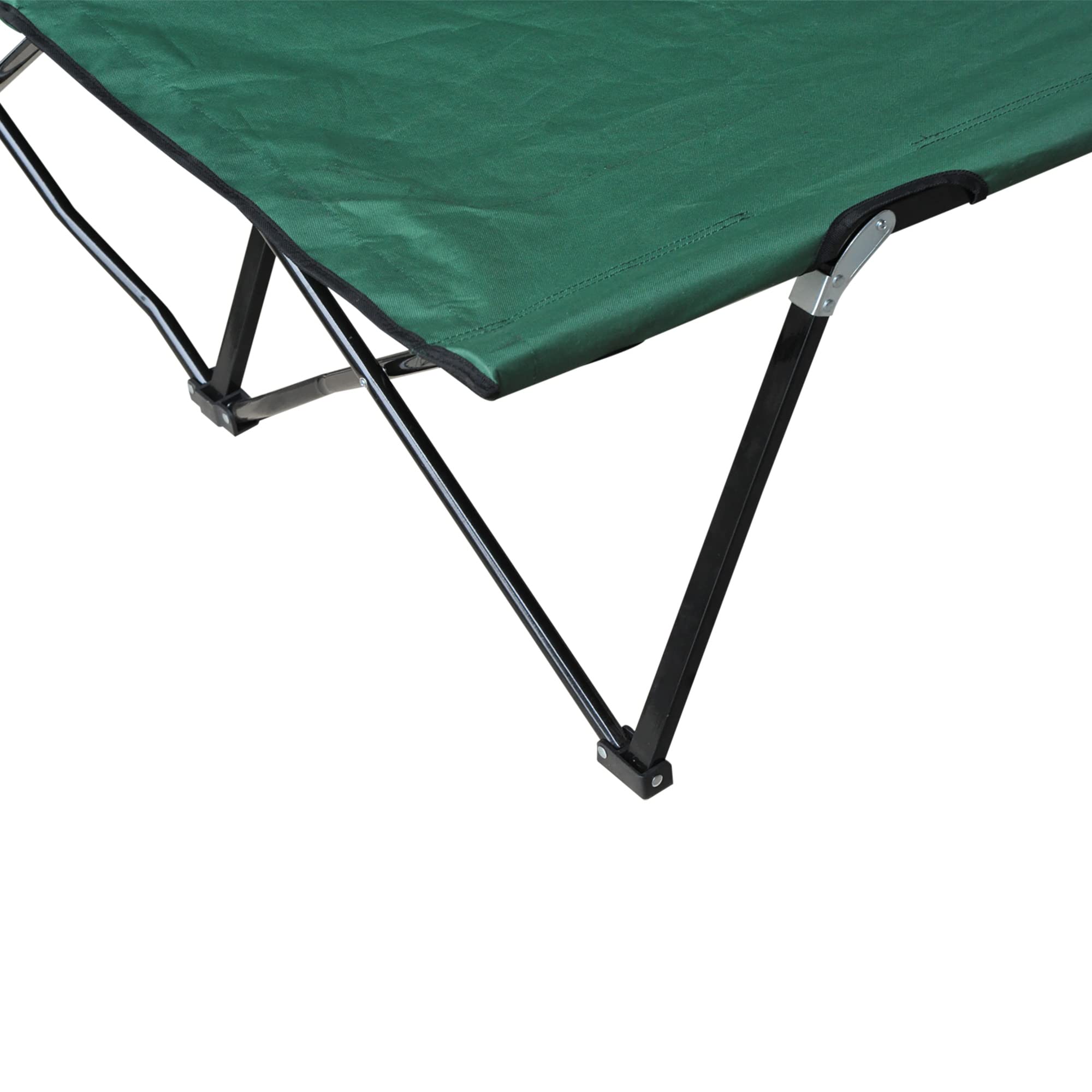 Outsunny 2 Person Folding Camping Cot for Adults, 50" Extra Wide Outdoor Portable Sleeping Cot with Carry Bag, Elevated Camping Bed, Beach Hiking, Green