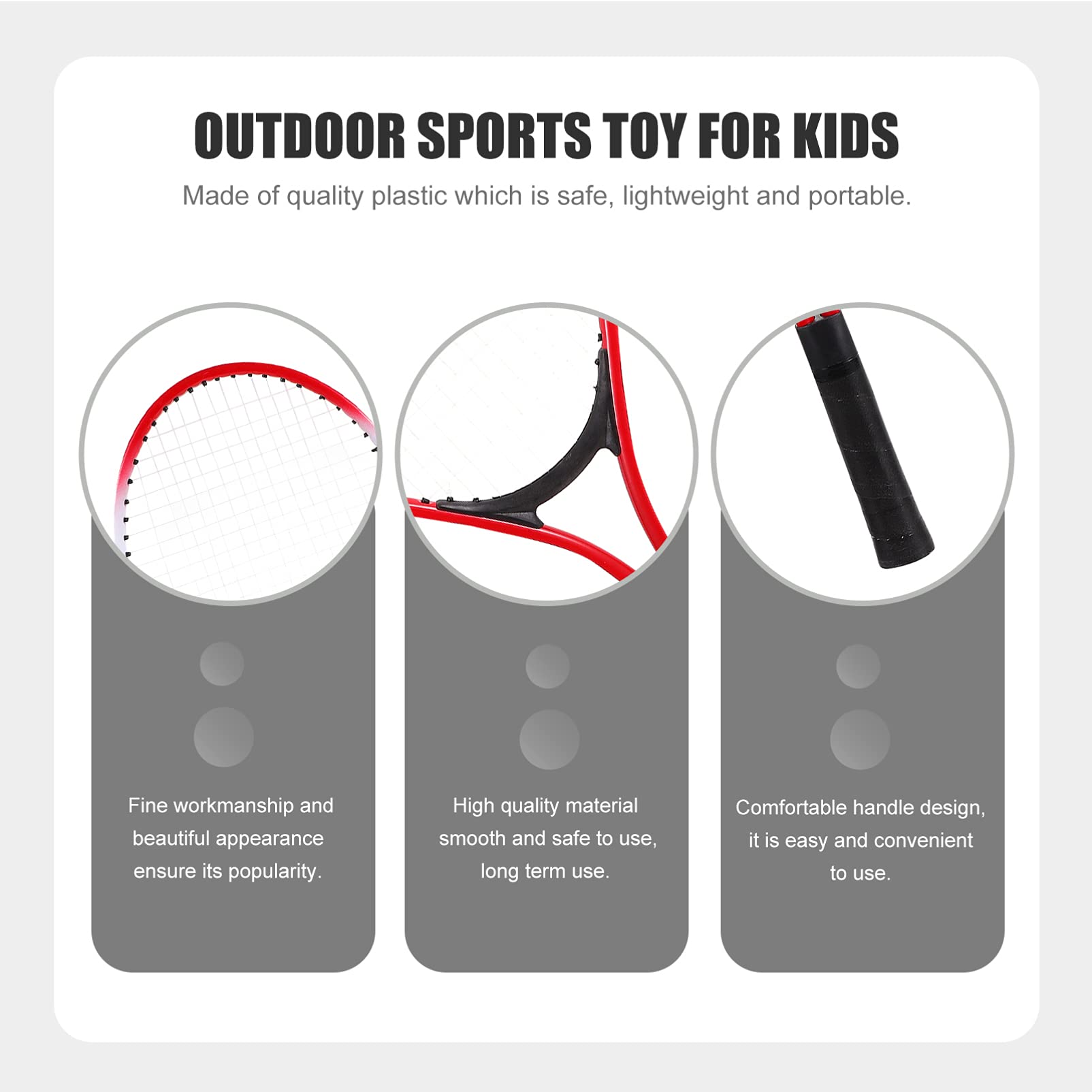Tennis Racket Set, Quality Ferroalloy Material Tennis Racquet for Outdoor Sport (Red)