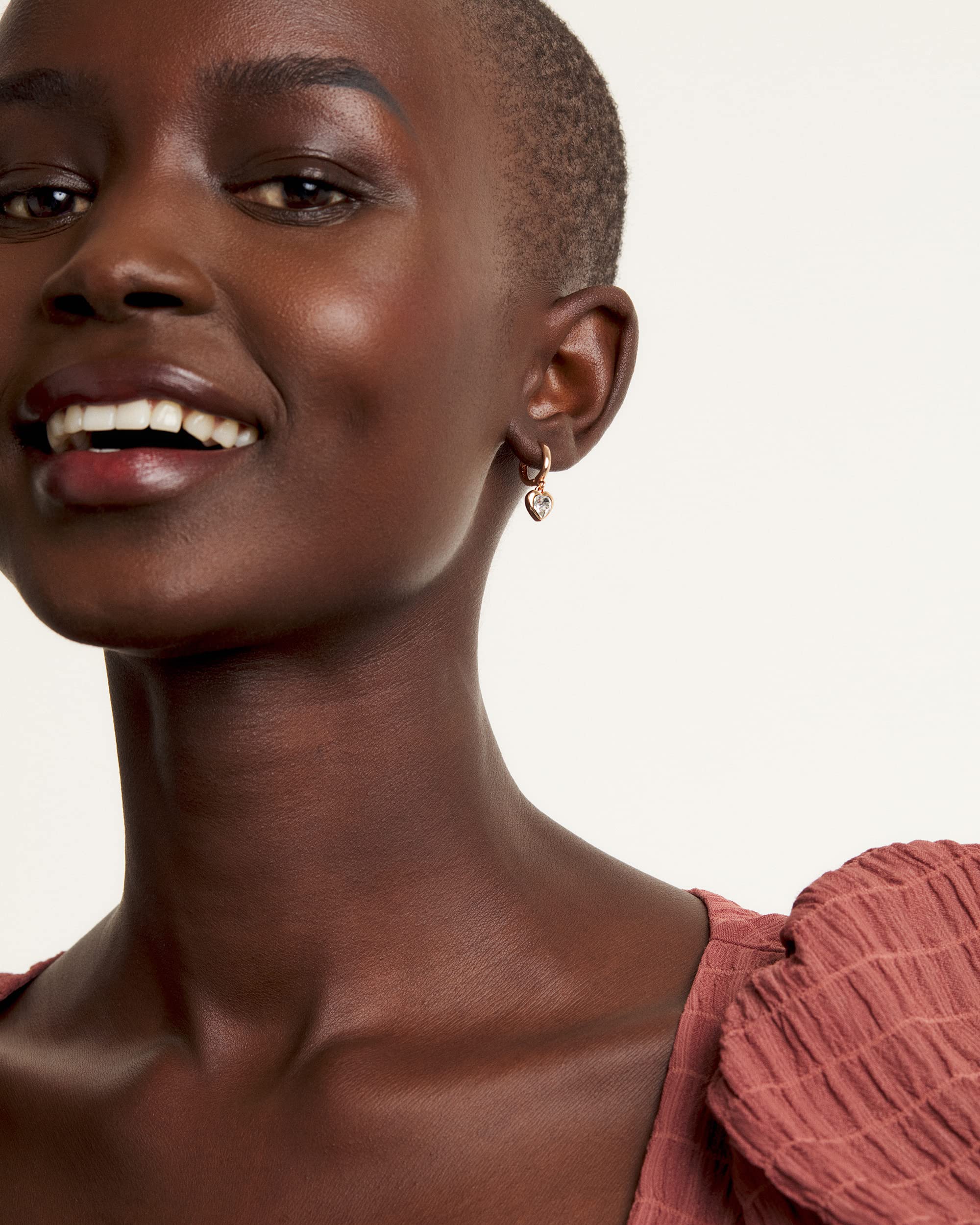Ted Baker London Hanniy Crystal Heart Huggie Hoop Earrings for Women