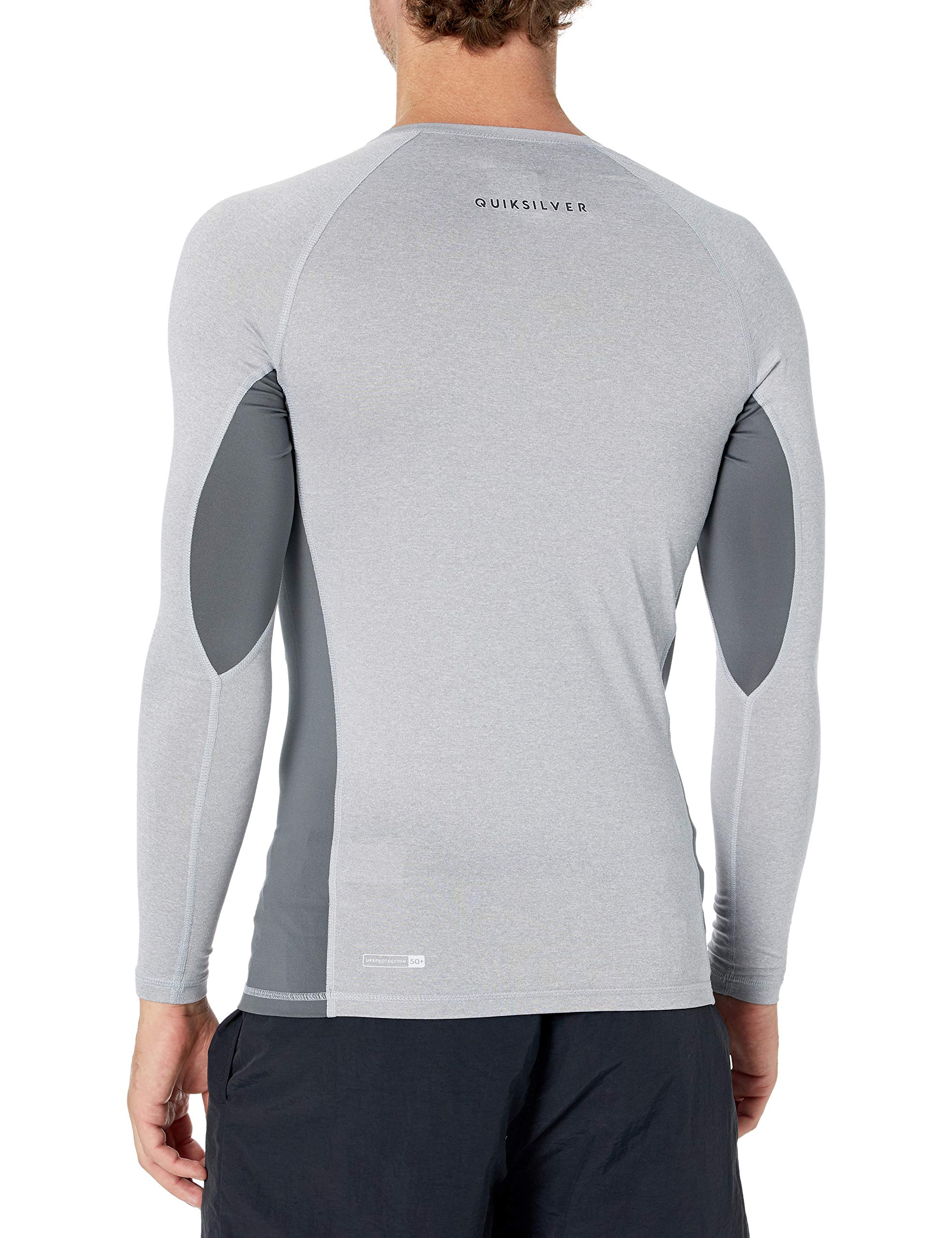 Quiksilver Men's Standard BACKWASH LS Long Sleeve Rashguard SURF Shirt, Sleet Heather, XX-Large