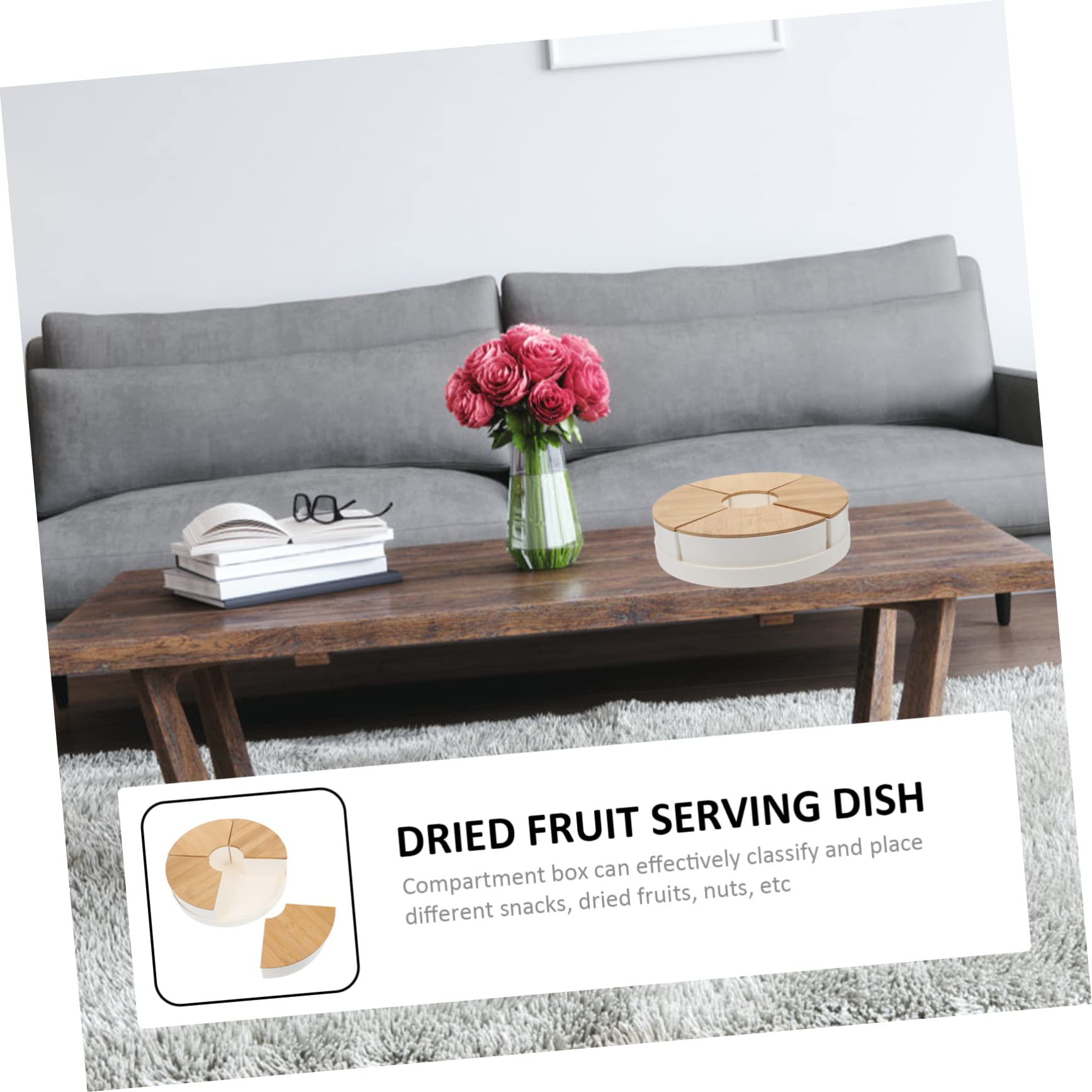 Tofficu 1 Set Office Fruit Plate Round Decorative Tray Chip Box Plastic Serving Tray Serving Plate Wrought Iron Plastic Spraying White Snack Plate Fruit Serving Tray Dried Fruit Box Food