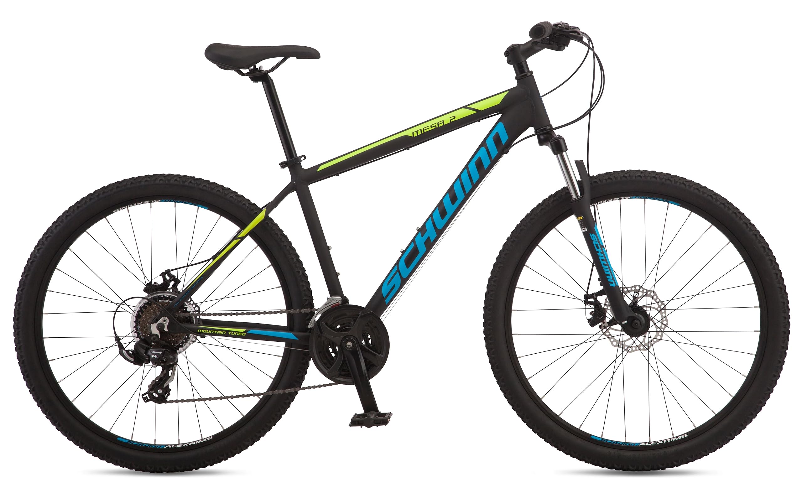 Schwinn Mesa 2 Adult Mountain Bike, 21 Speeds, 27.5 Inch Wheels, Medium Aluminum Frame, Black