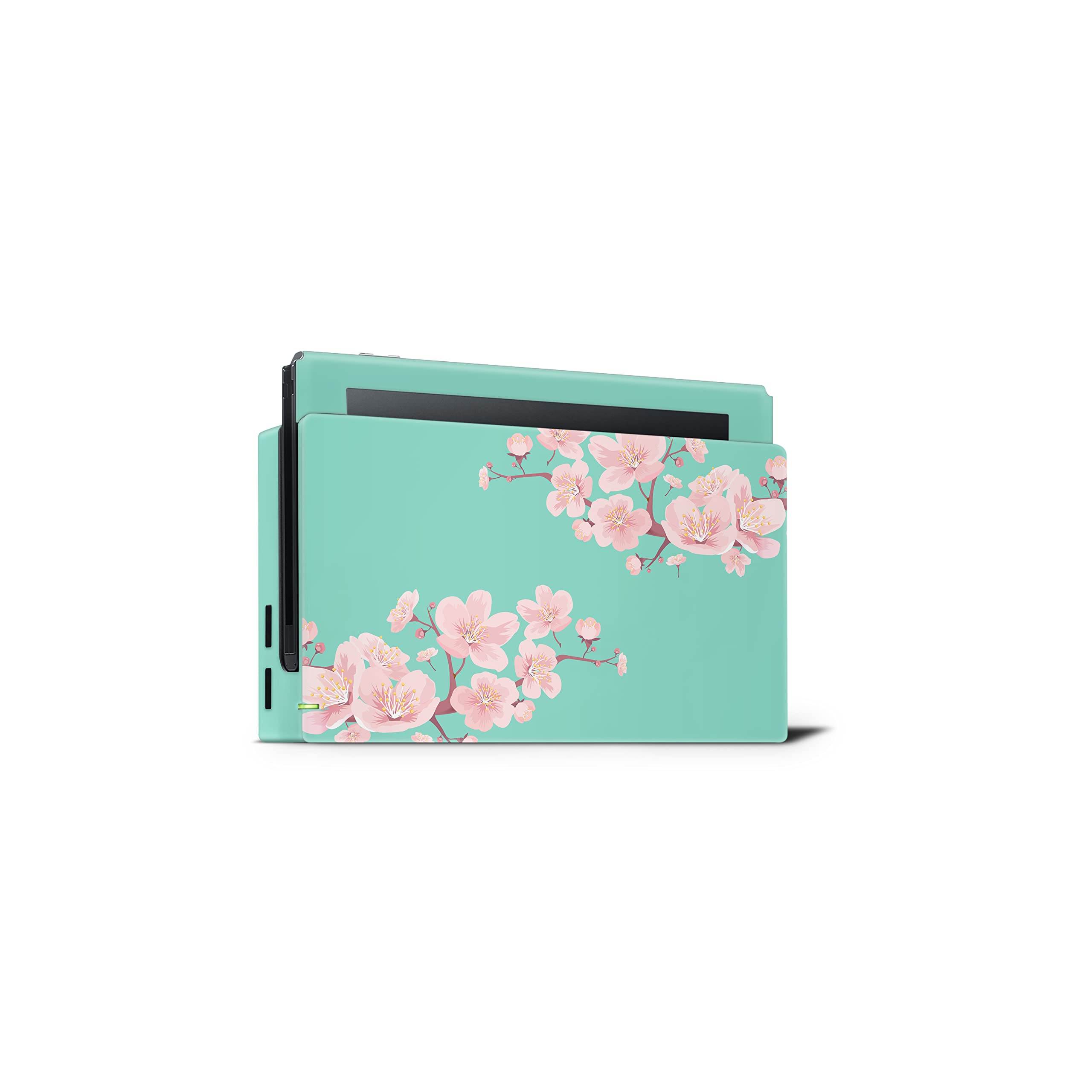 Tacky Design Flowers Skin Compatible with Nintendo Switch Skin Wrap Cover, Cherries Stickers for Nintendo Switch Stickers, Premium Vinyl 3M Full Wrap Decal, Compatible with Joy-Con, Console, Dock.