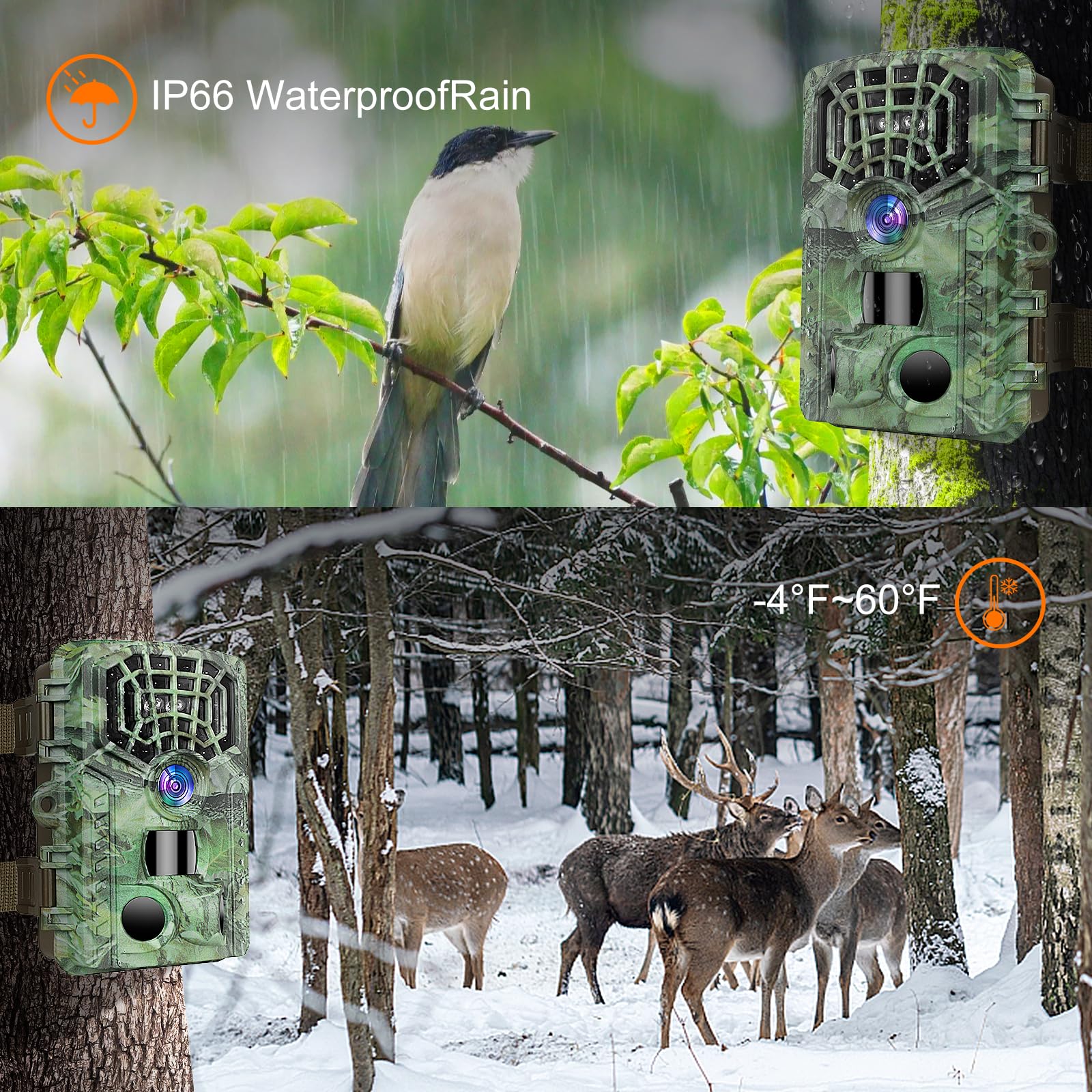 VANBAR Trail Camera, 4K 48MP WiFi Game Camera with Night Vision Motion Activate 0.2s Trigger Speed 940nm No Glow and IP66 Waterproof 120° Wide Angle Trail Camera