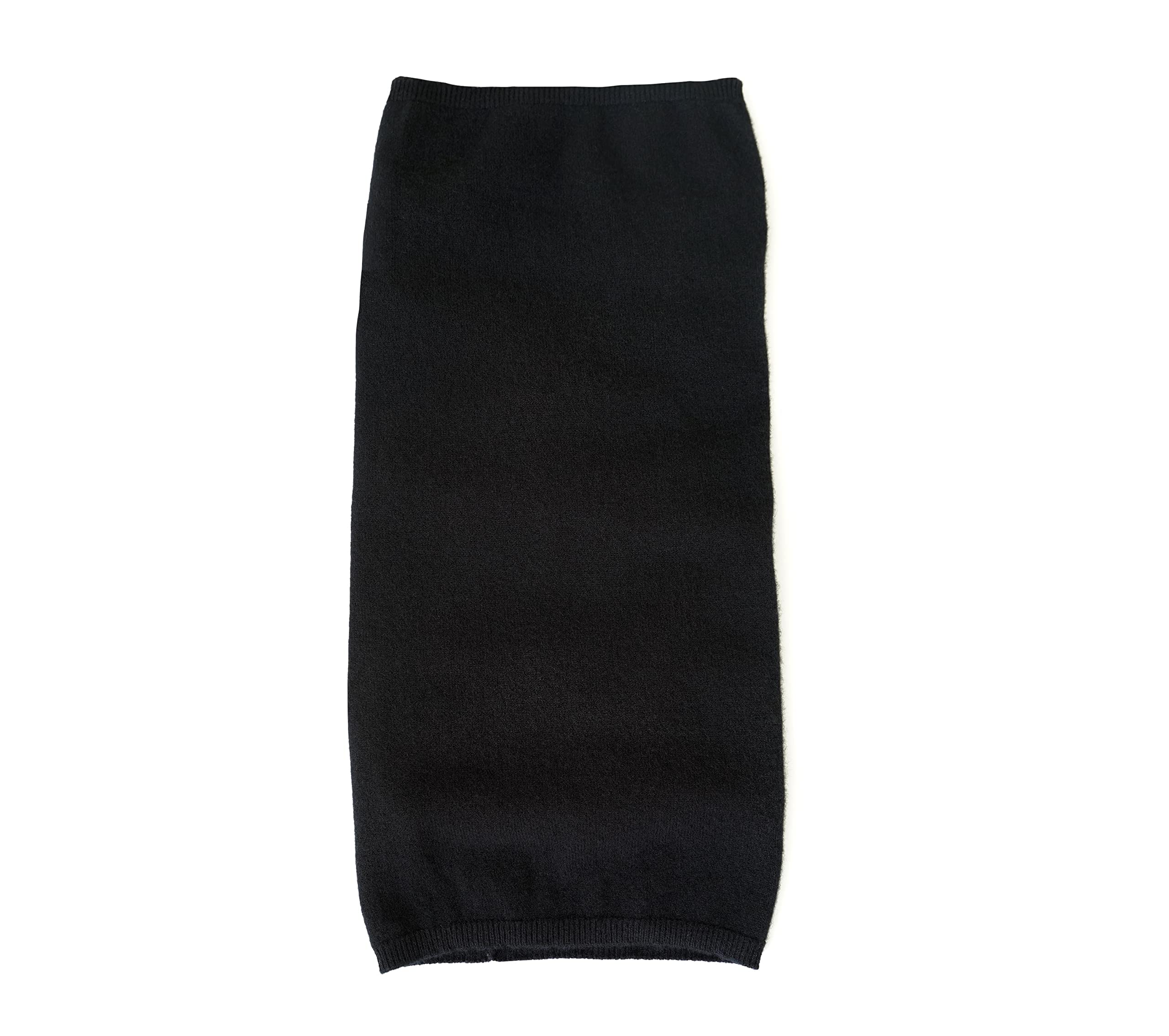 tittimitti 100% Cashmere Knitted Neck Gaiter Neck Warmer Loop Scarf for Men and Women. (Black)