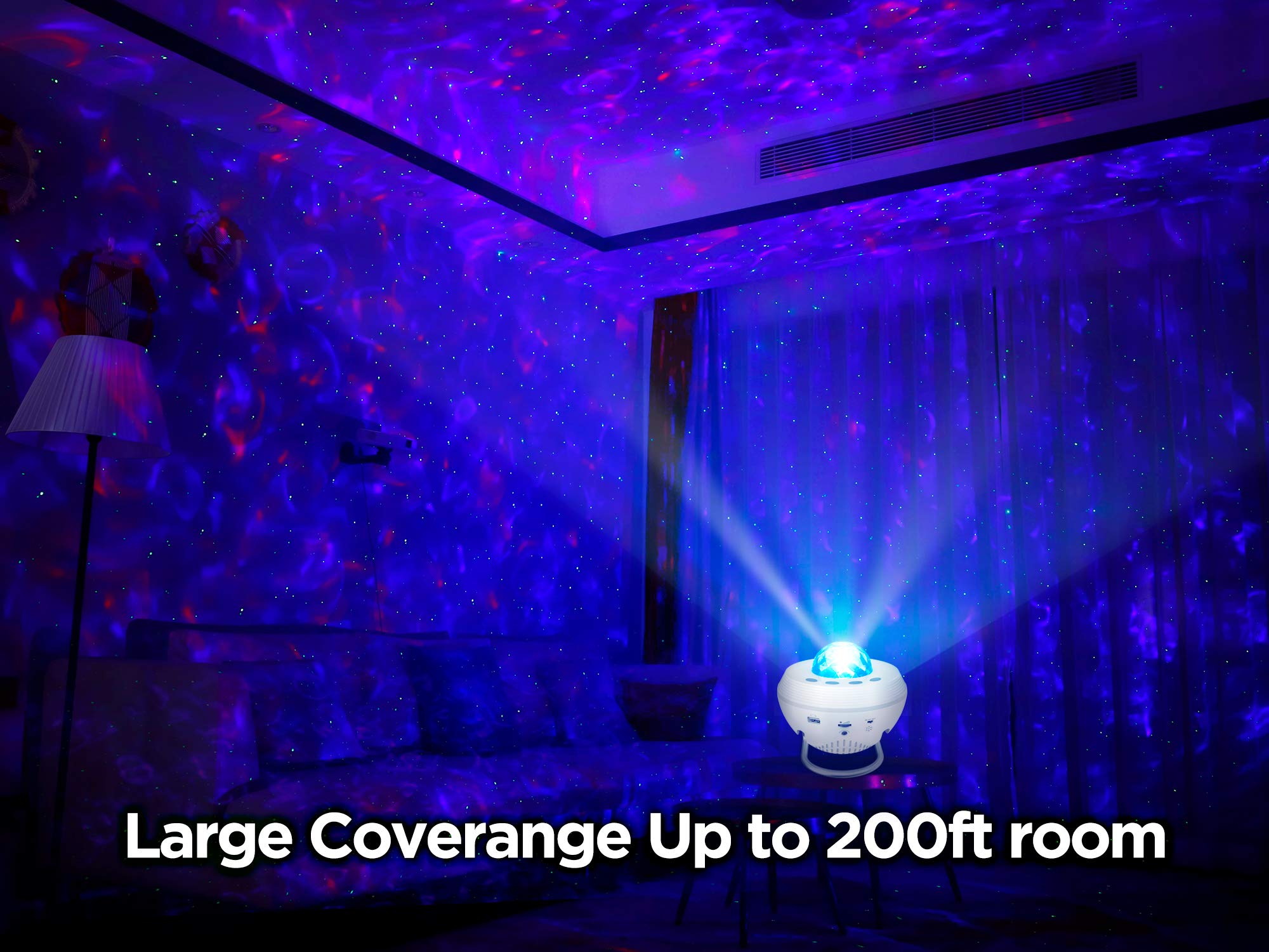 Star Projector & Night Light Projector, Galaxy Light Projector for Bedroom,Kids, Starry Light Projector with Smart App & Alexa, 10 Lighting Modes, Bluetooth, Remote, Sound-Activated and Auto-Off Timer