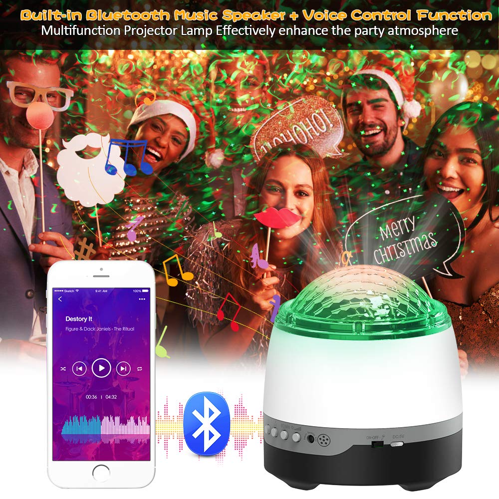 Star Projector,Galaxy Projector Night Light for Kids,Sleeping Soothing White Noise Sound Machine with Remote,Music Speaker,8 Soother Sounds,Timer,Ocean Wave Projector Light for Baby Adults Room
