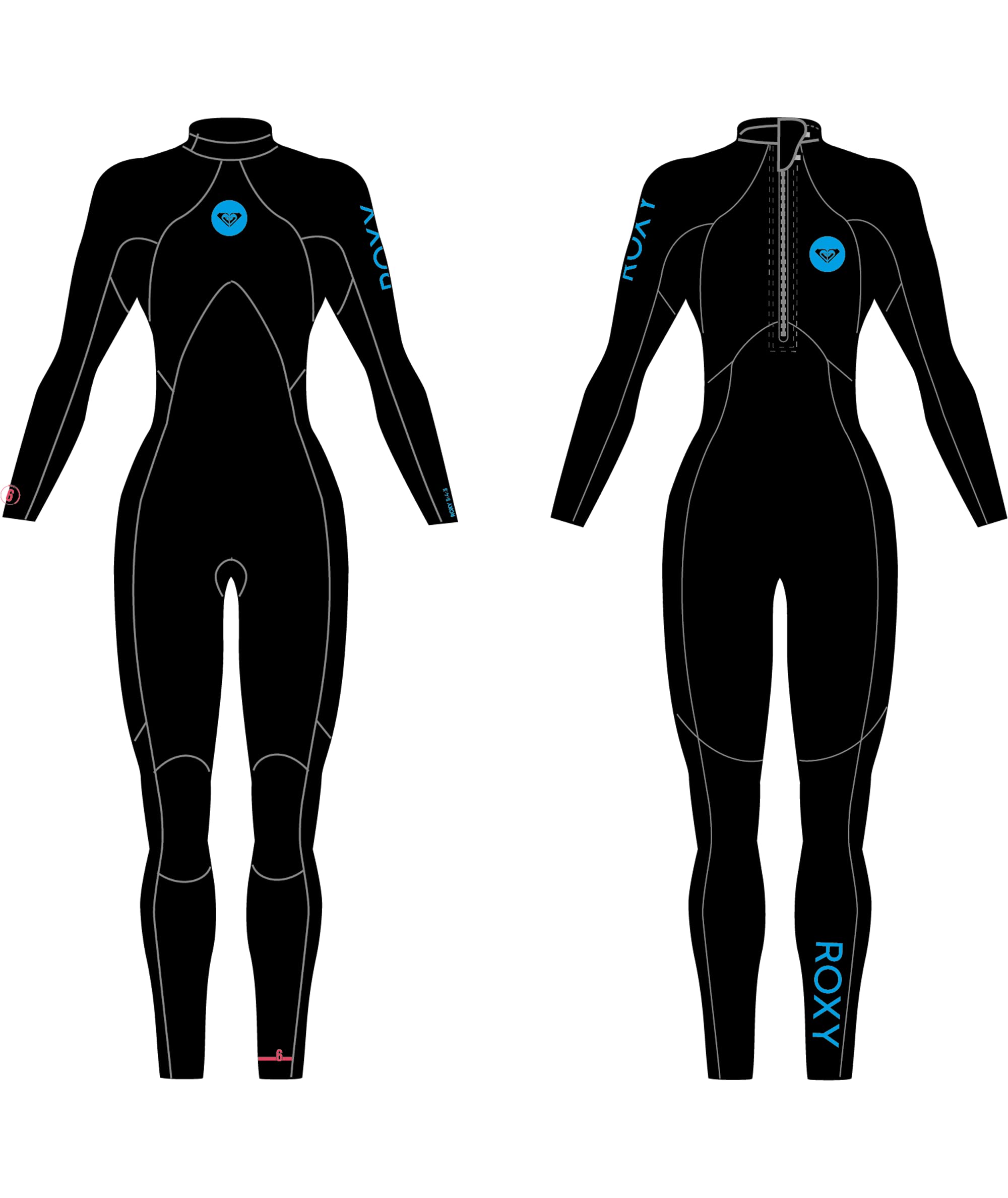 Roxy 5/4/3 Sr School/Rental Back Zip GBS Wetsuit - Anthracite | 12