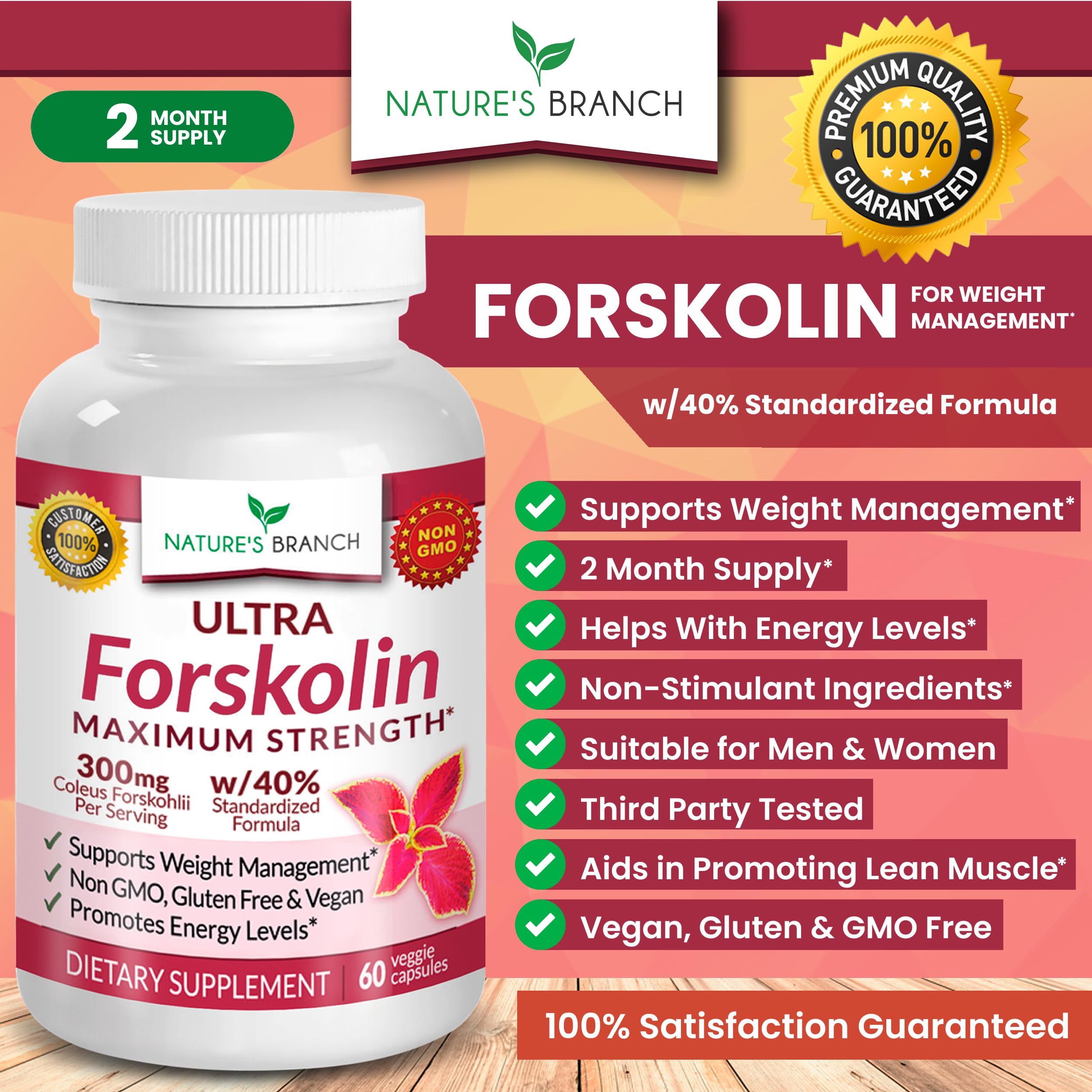 Premium 100% Ultra Pure Forskolin for Weight Loss Max Strength w/ 40% Standardized Coleus Forskohlii Root Extract Powder Belly Buster Supplement - Extreme Keto Advanced Boost Complex - 60 Diet Pills