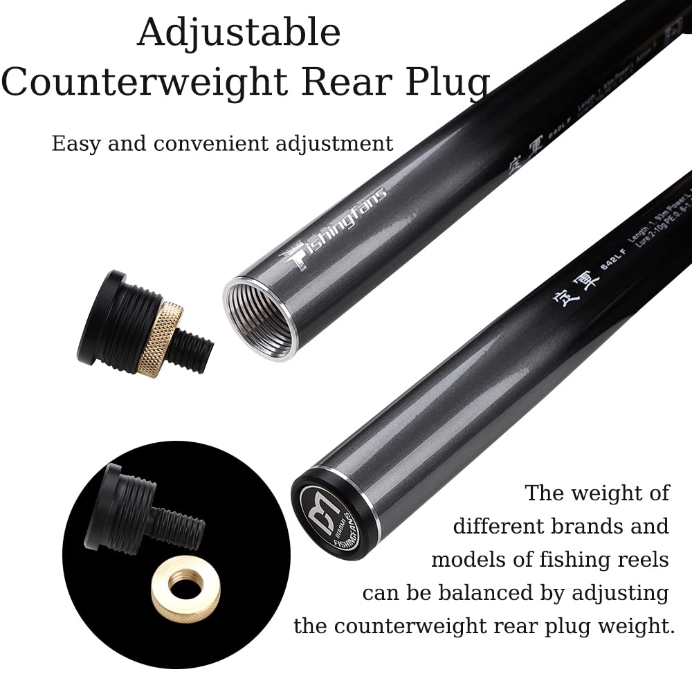 Taigek Baitcasting Fishing Rod Casting Carbon Fiber Fuji O Ring Guides Medium Power Moderate-Fast Action Two Piece Split Casting Rods for Bass Fishing