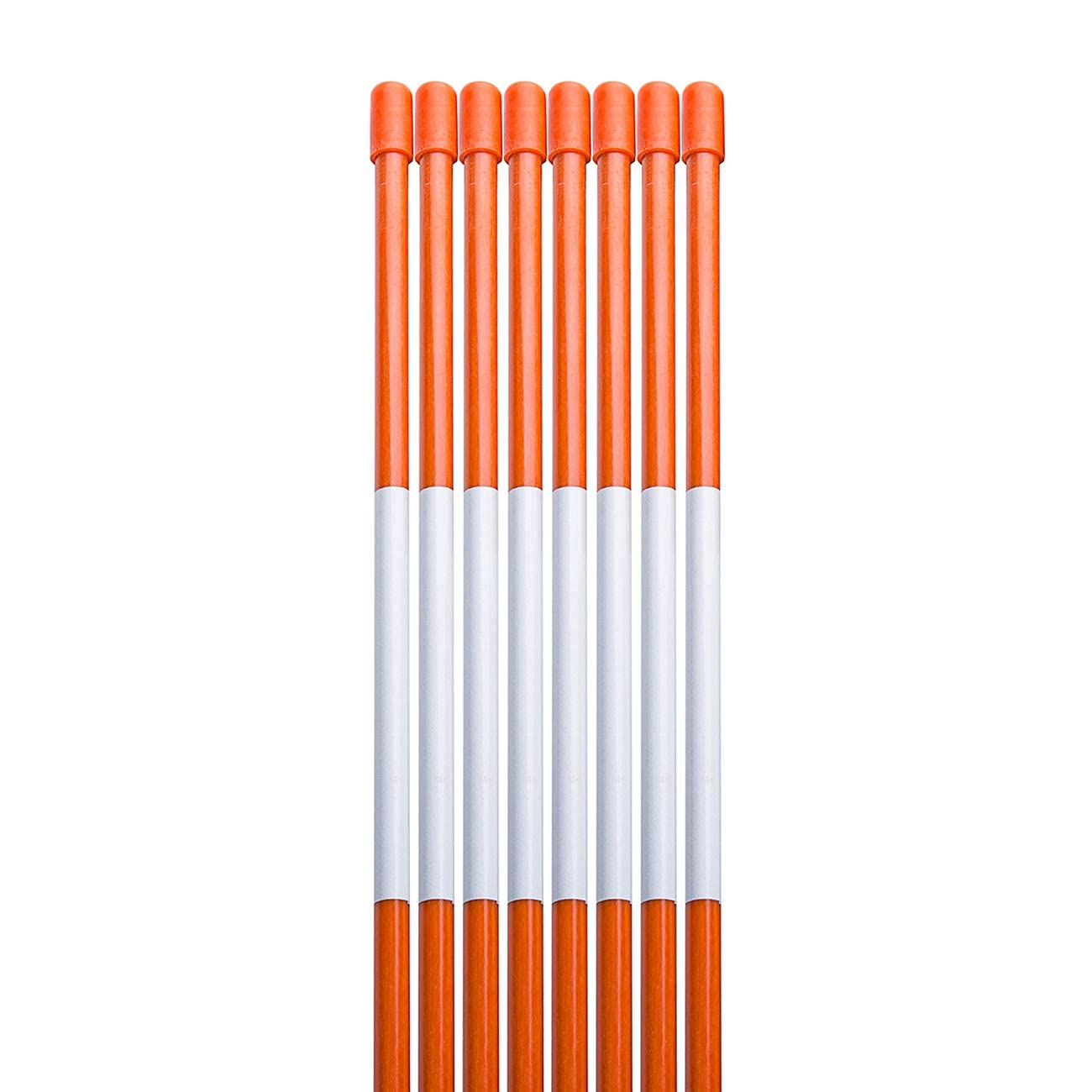 Sunnyglade 100PCS 48 Inch Driveway Marker 5/16 Inch Dia Reflective Driveway Poles Fiberglass Snow Stakes with Reflective Tape for Easy Visibility at Night