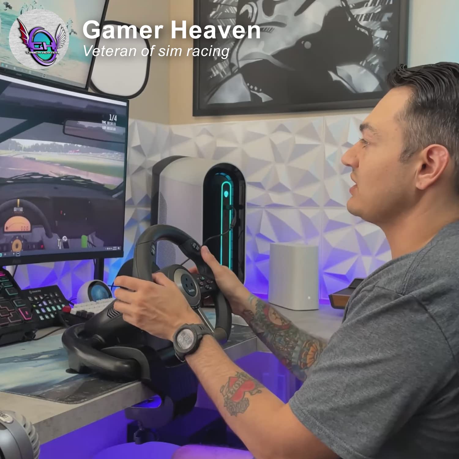 Serafim Gaming Wheel fully supports : XBOX ONE, XBOX Series X&S, PS4, PS3, Switch, PC, iOS, Android -PS4 Steering Wheel, PC Gaming Wheel