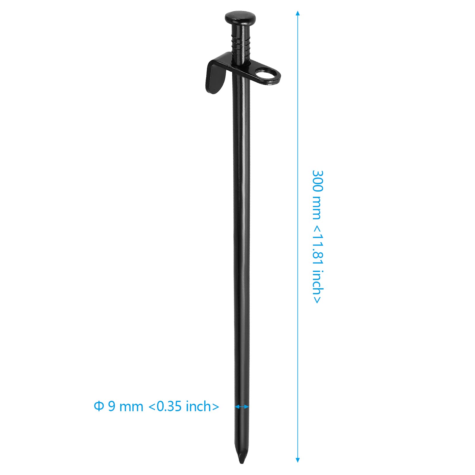 SEHOI 20 Pack 12 Inches Tent Stakes, Heavy Duty Steel Solid Tent Stakes Pegs, Multiuse Tarp Pegs Camping Stakes for Outdoor Camping Canopy and Tarp, Black