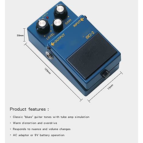 WYFDP BD-2 Guitar Effects Pedal for Guitar Bundle with Picks, Polishing Cloth and Strings Winder