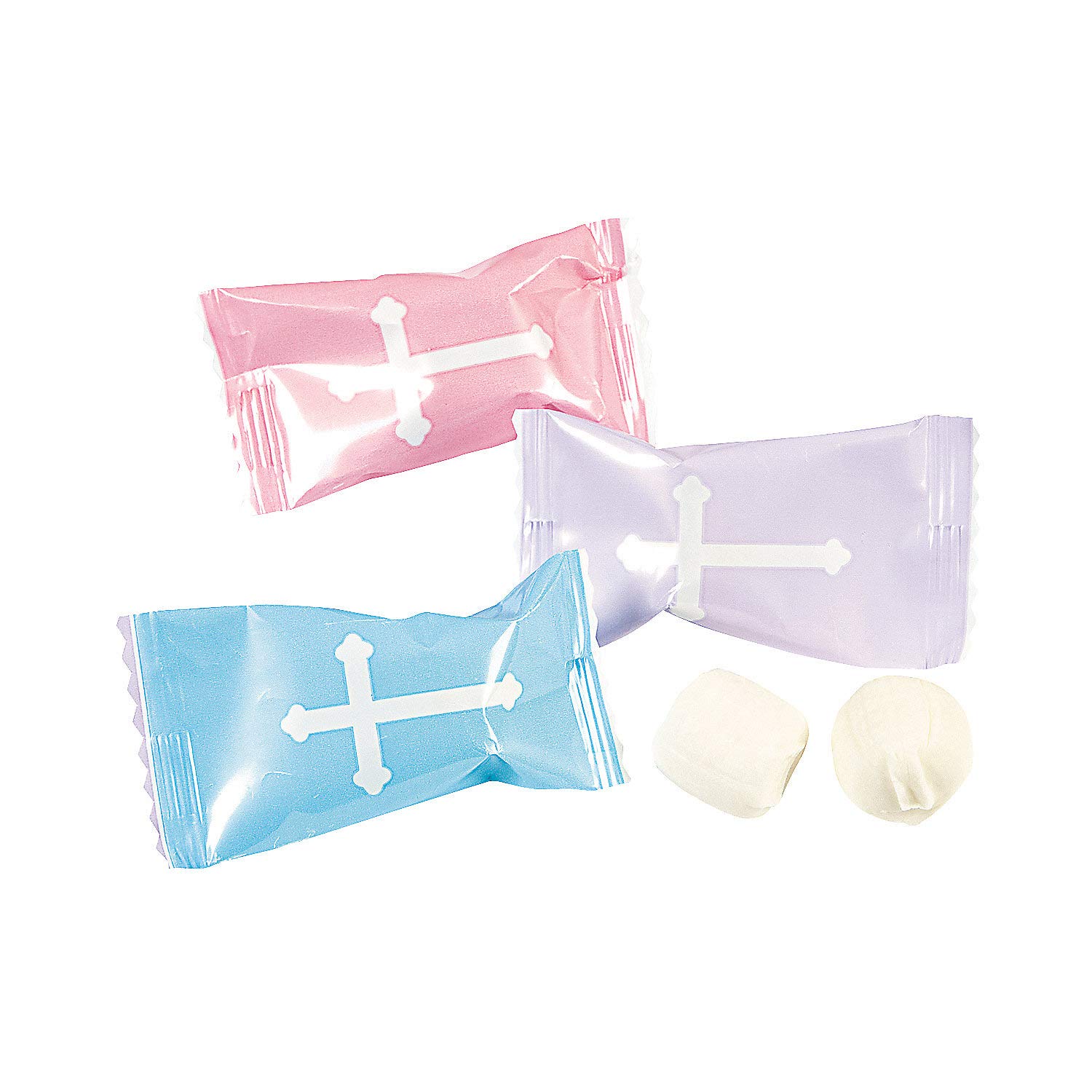 Pastel Religious Cross Buttermint Candy - 108 individually wrapped mints - Easter, Church and Event Candies