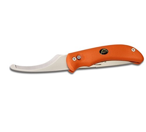 Outdoor Edge Swingblaze Double Blade Hunting Knife with Rotating Skinning & Gutting Blades, Nylon Sheath, (Blaze Orange, SZ-20NC)