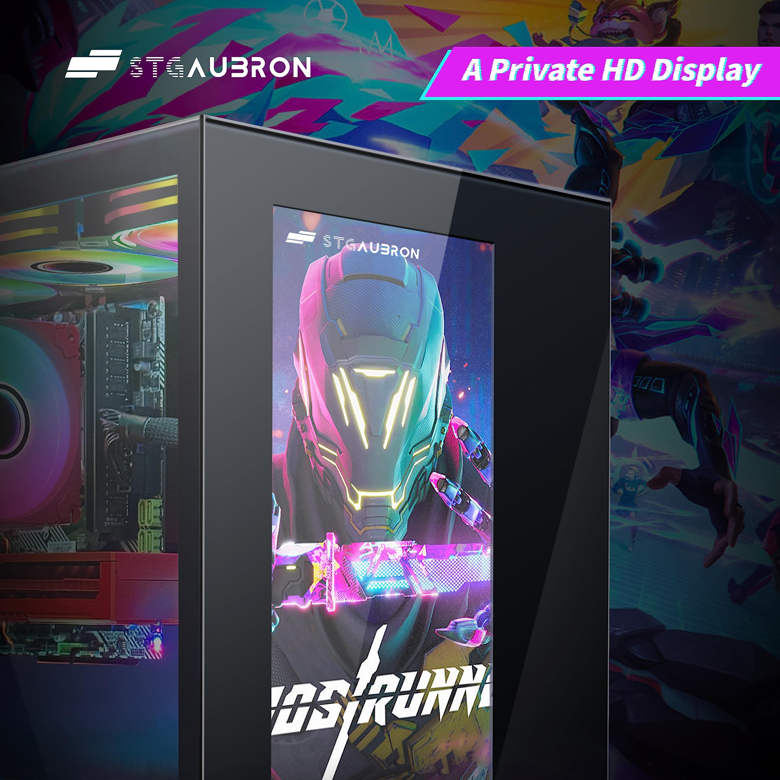 STGAubron Gaming Desktop PC,Intel Core i7-11700KF up to 5.0G,32G DDR4,2T SSD,GeForce RTX 3070 8G GDDR6,600M WiFi,BT 5.0,RGB Fan x 9,RGB Keyboard&Mouse,RGB Mouse Pad,W11H64