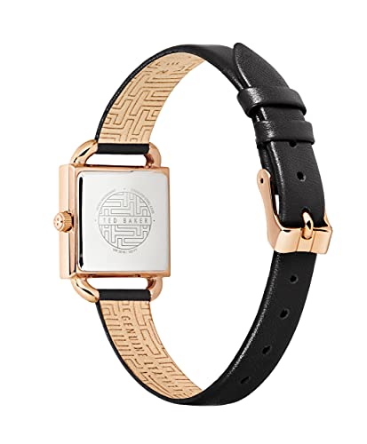 Ted Baker Women's Stainless Steel Quartz Leather Strap, Black, 12 Casual Watch (Model: BKPTAS105)