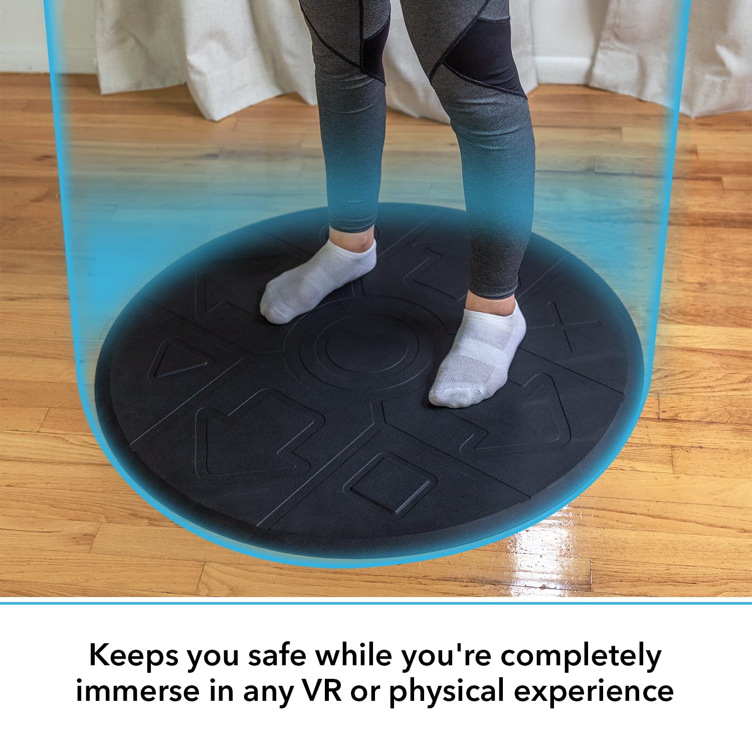 VerseMat Jump Rope/VR/Dance/Exercise/Yoga/Play/Skipping Fun Design Mat Multi Use Indoor Outdoor Anti Slip True Anti Fatigue Workout Home Gym Use Thick Rubber Virtual Reality Video Games