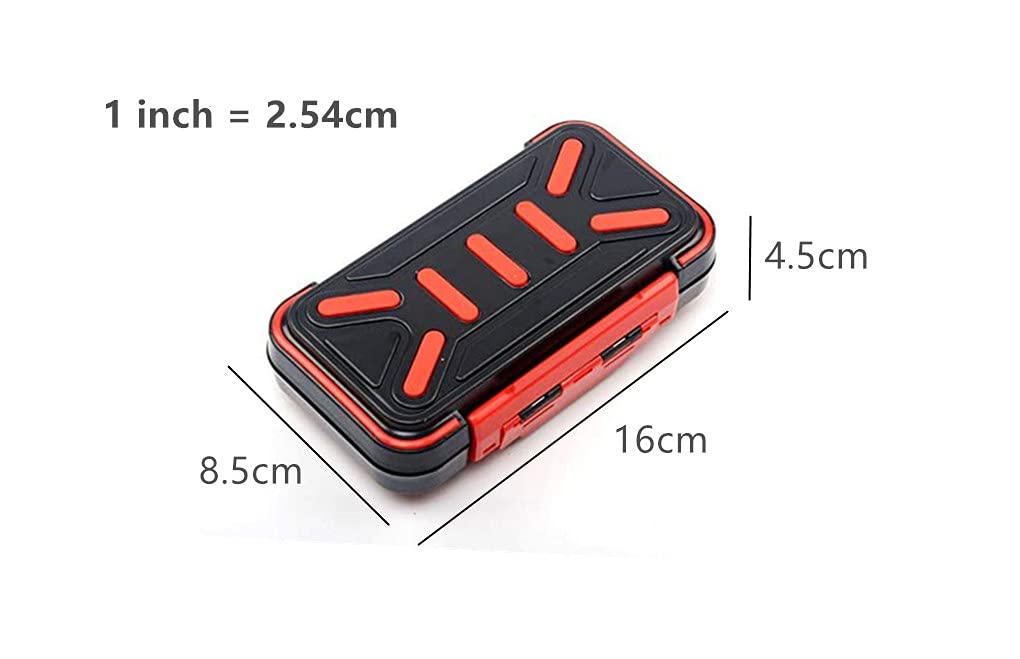 Toasis Fishing Tackle Accessory Box Small Fishing Hooks Weights Sinkers Swivel Storage Container (Black & Orange-2pcs)