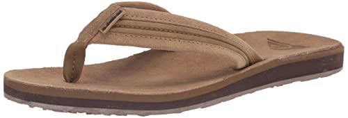 Quiksilver mens Carver Leather Flip Flop Sandal, Tan - Solid, 12 US