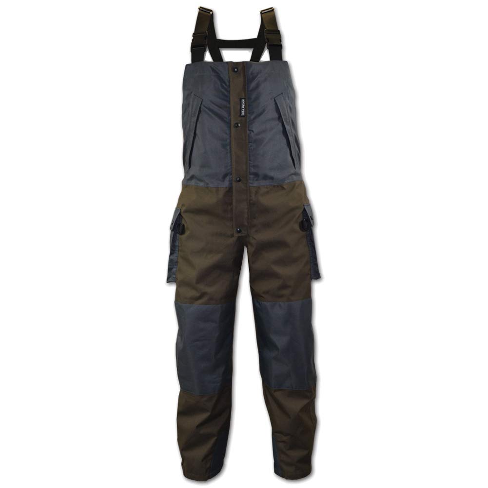 RIVERS WEST Men's Kokanee Waterproof Windproof Fully Seam-Sealed Fishing Bib, Tan, Large