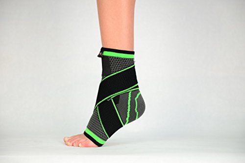 PressRx Adjustable Ankle Support Brace torsal tunnel discomfort elastic straps for Minimum/Maximum support fits left or right ankle